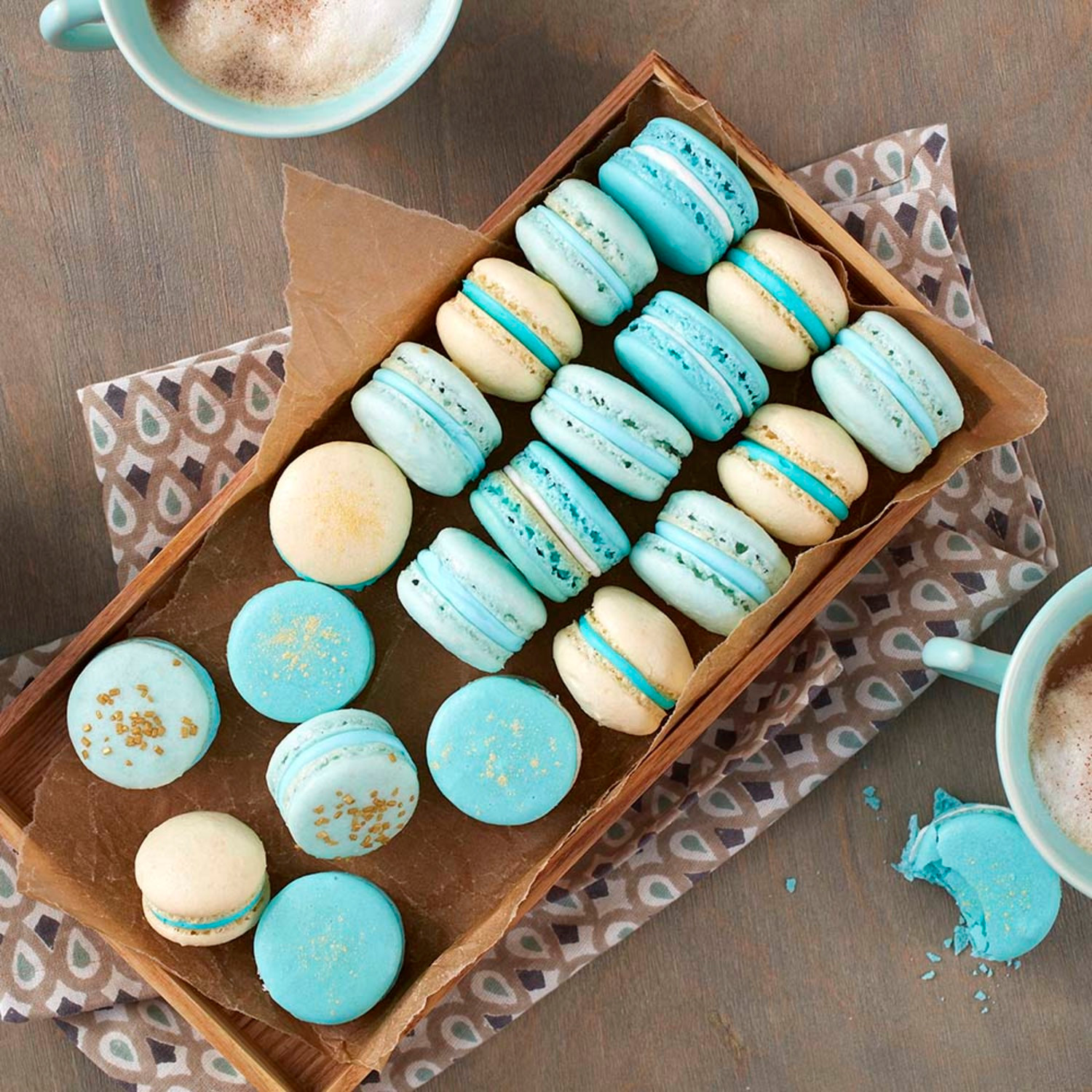 Blue French Macarons - Wilton