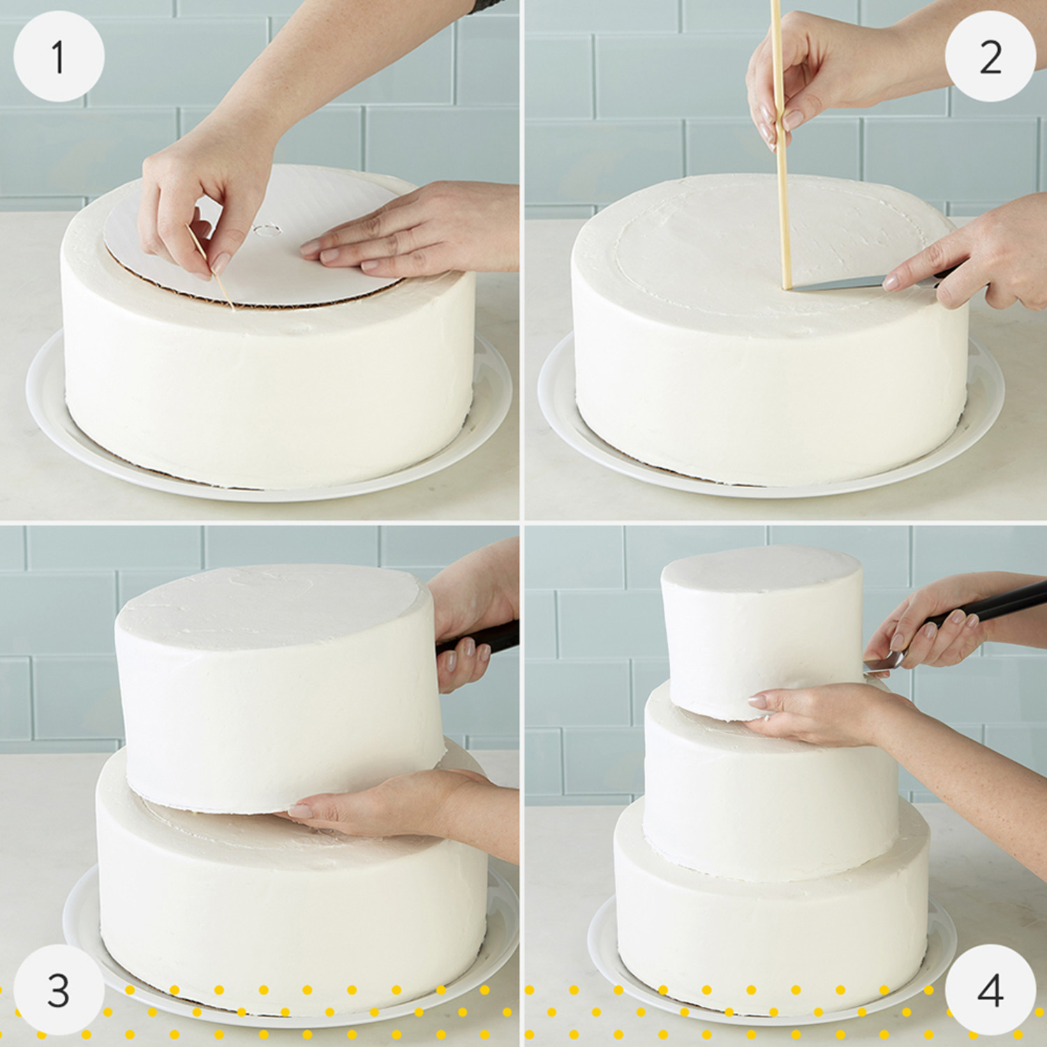 Stacked Tiered Cake Construction - Wilton