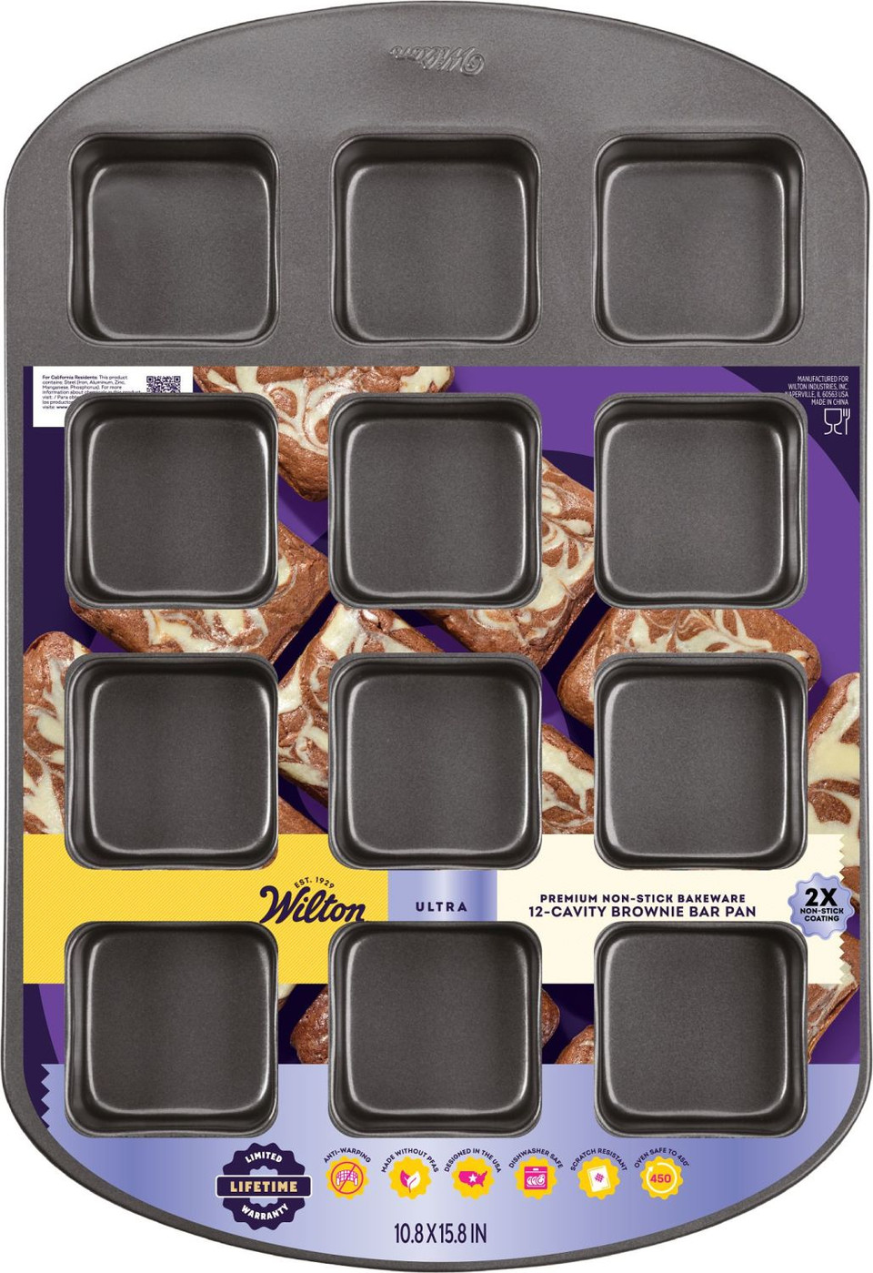 Ultra Non-Stick Bakeware Bar Pan, 12-Cavity - Wilton