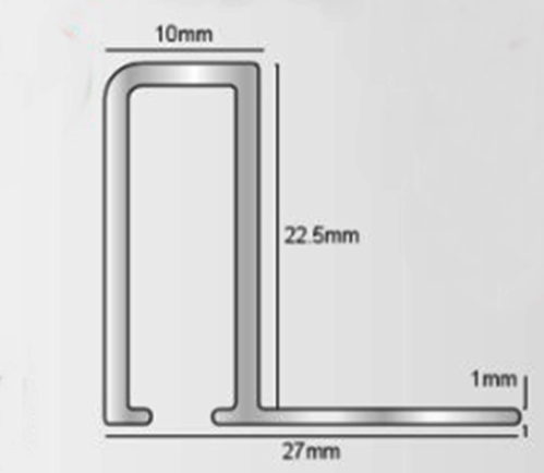 Aluminium Square Edge Tile Trim – 2.5m | 20mm Porcelain