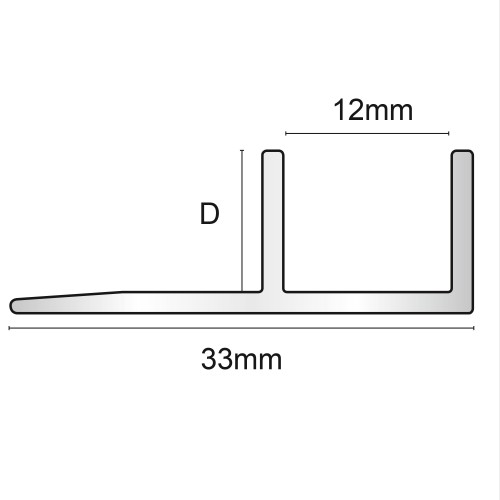 2.5mm U Shaped Alumnium Profile – Shadow Lines & Glass Panels