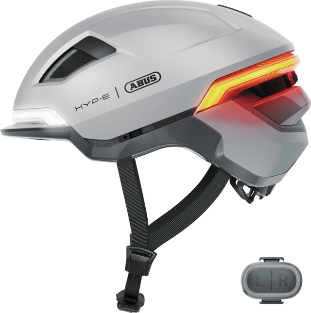 Abus HYP-E Gleam Silver Helmet - Fully Charged