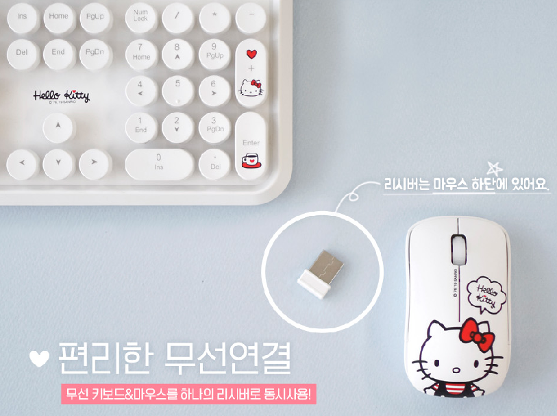 Hello Kitty Wireless Keyboard & Mouse Set Retro Classic Version ...