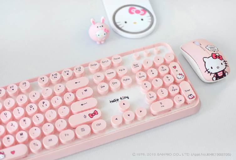 Hello Kitty Wireless Keyboard & Mouse Set Retro Classic Version ...
