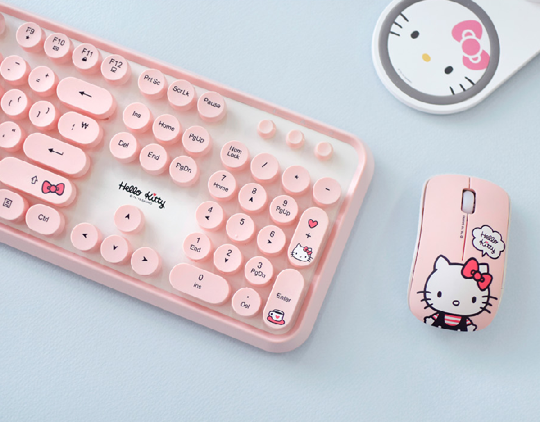 Hello Kitty Wireless Keyboard & Mouse Set Retro Classic Version ...