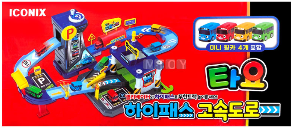 The Little Bus Tayo High Pass Highway Play Set Toy w/ 4 Buses Mini ...