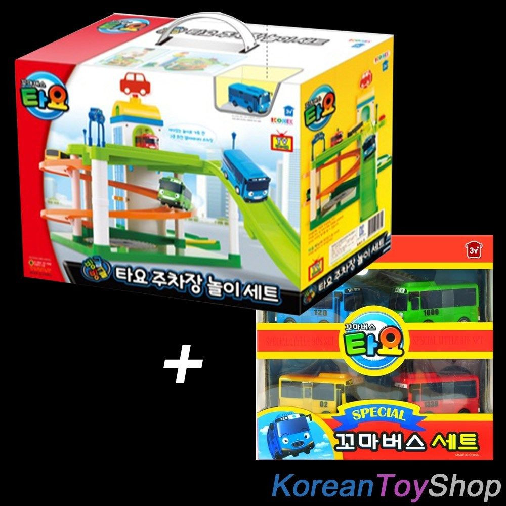 The Little Bus TAYO Parking Garage Service Center Play Set Toy w/ 4 pcs ...