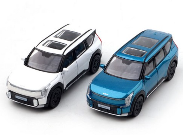 KIA Motors EV9 GT Line Diecast Metal Model Mini Car 2 pcs Set Toy 1:38