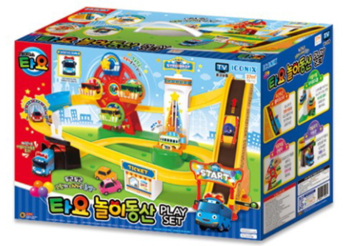 TAYO the Little Bus Amusement Park Play Set Toy Iconix w/ Tayo mini Bus