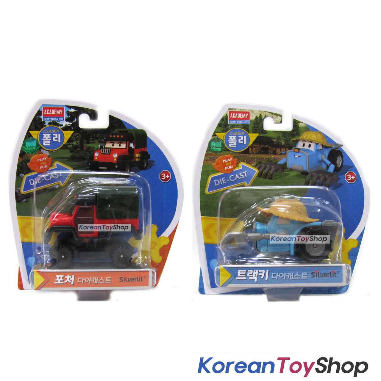 Robocar Poli POACHER & TRACKY Diecast Metal Figure Toy Car Academy Genuine