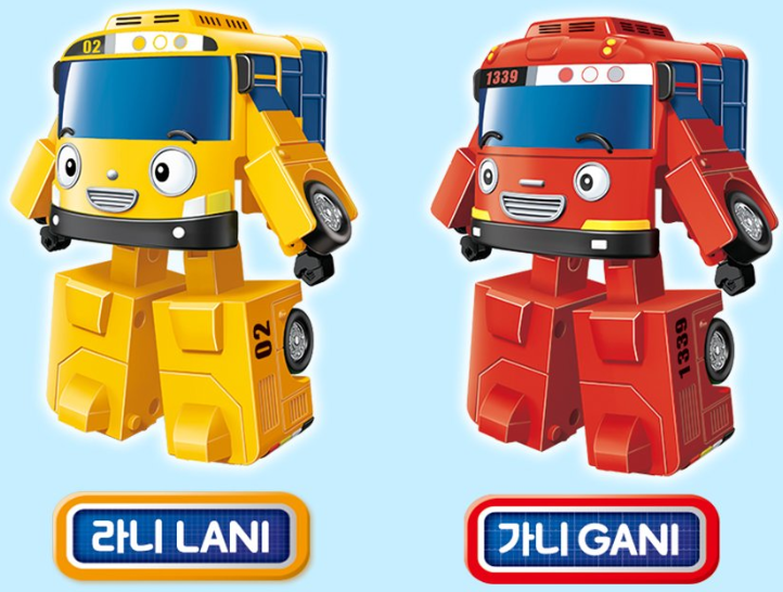 The Little Bus Tayo Transformer Robot Toy GANI & RANI Set 2 pcs 4.3 ...