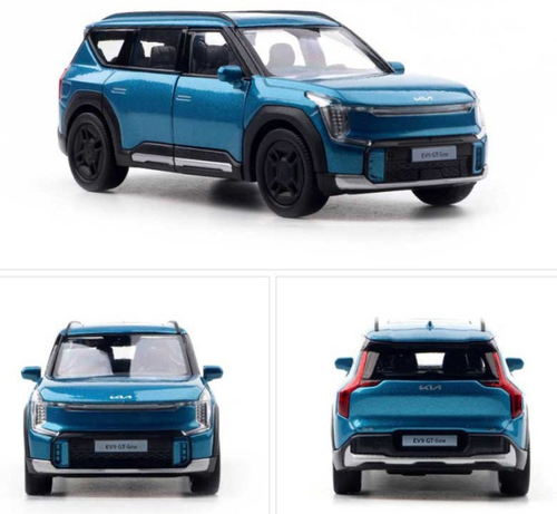 KIA Motors EV9 Diecast Metal Model Mini Car Toy GT Line 1:38 Blue Color