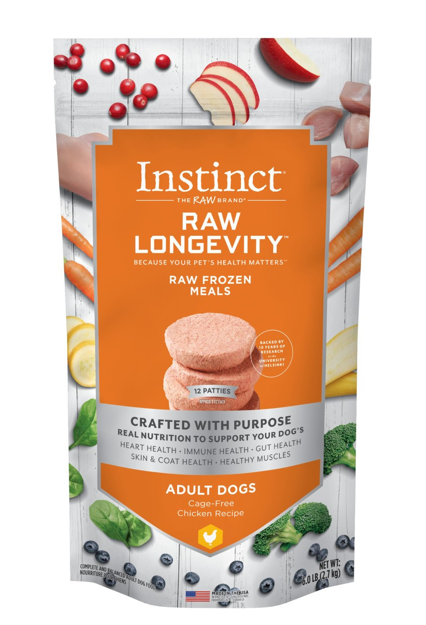 Nature's Variety Instinct Raw Longevity Frozen Chicken Patties Raw Dog ...
