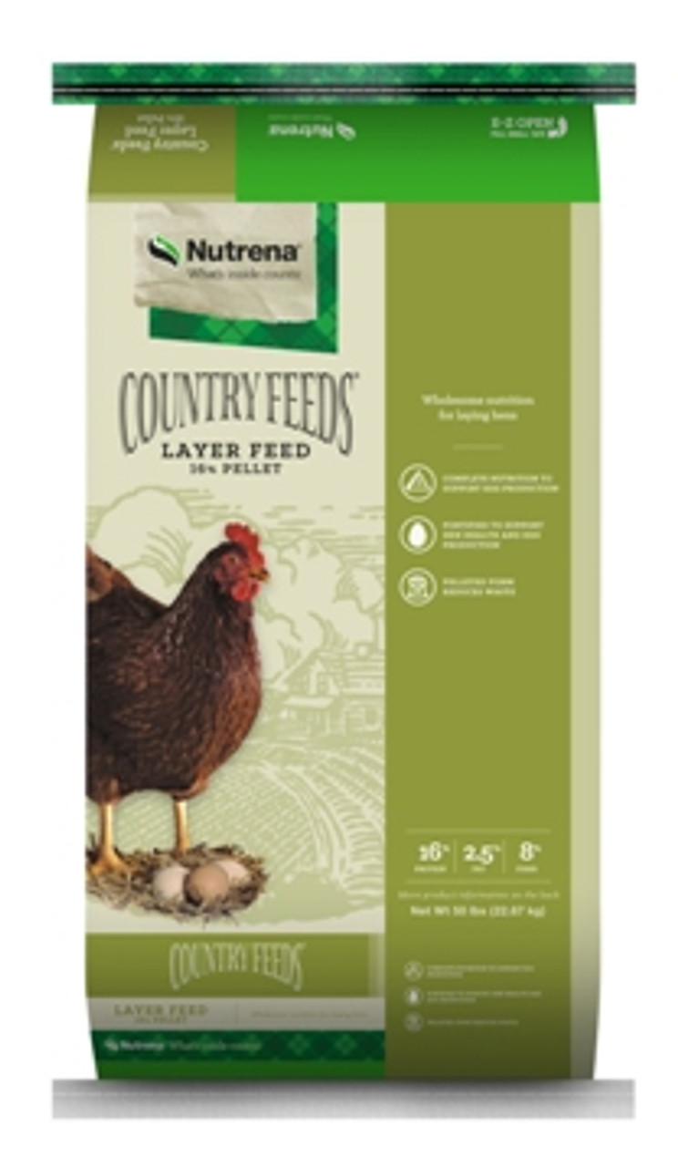 Nutrena Country Feeds 16% Layer Pellets Chicken Feed 50 Pounds - CountryMax