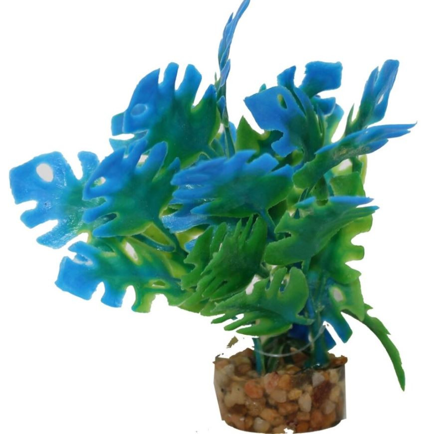 Color Burst Florals Philo Leaf Plant, Blue