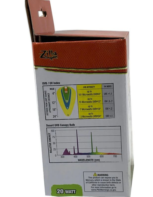 Zilla Desert Fluorescent UVB/UVA Coil Bulb, 20 Watt