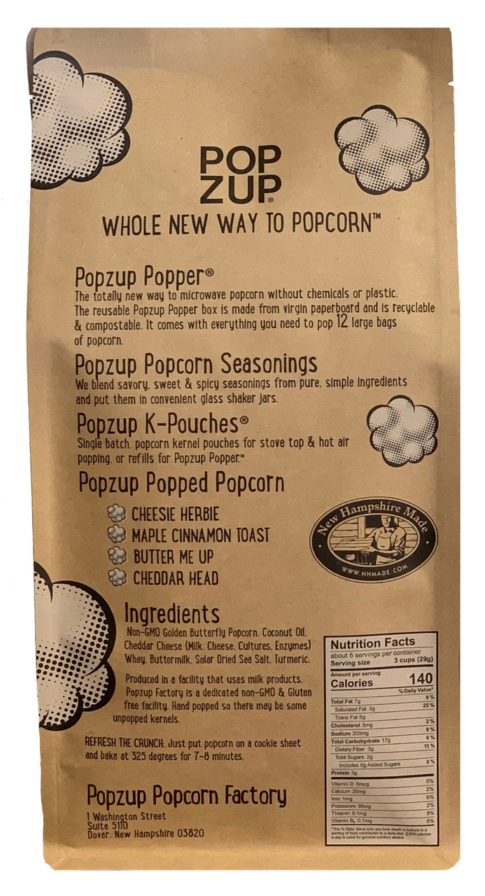 Popzup Cheddar Head Popcorn 5oz