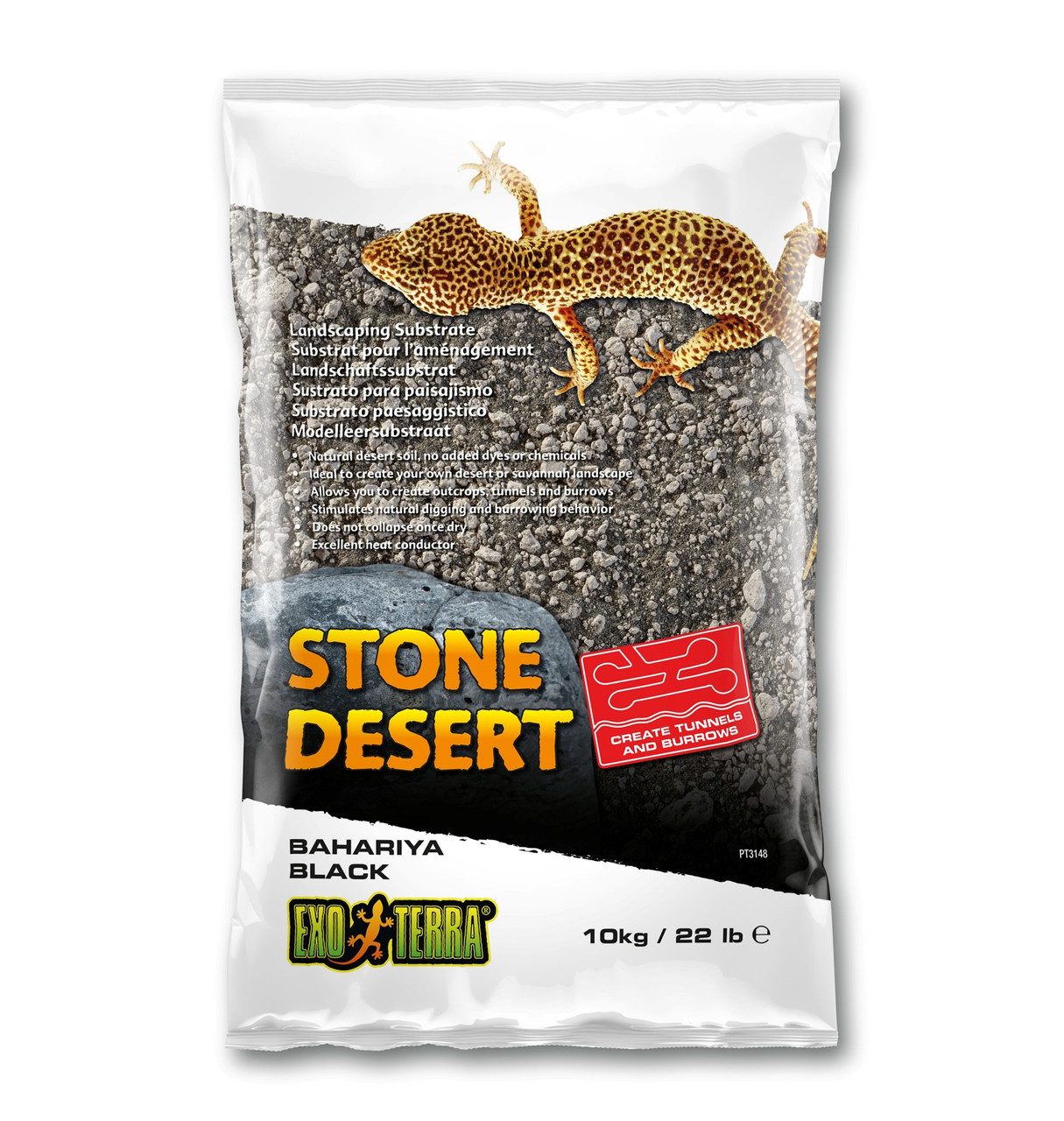 Exo Terra Stone Desert Substrate Bahariya Black, 22 lbs