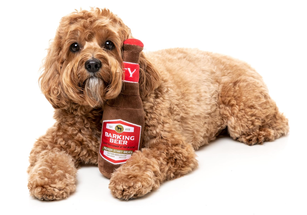FuzzYard Barking Beer Dog Toy