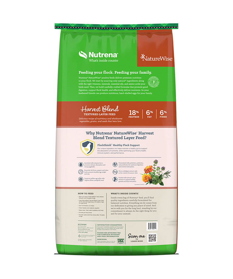 Nutrena NatureWise Harvest Blend 18% Textured Chicken Layer Feed 40lbs