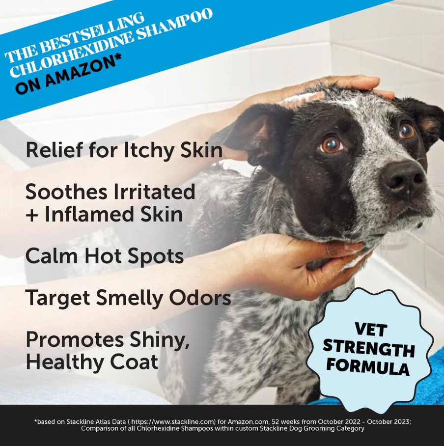 Chlorhexidine Shampoo for Dogs, 16 oz – Medicated Antibacterial ...