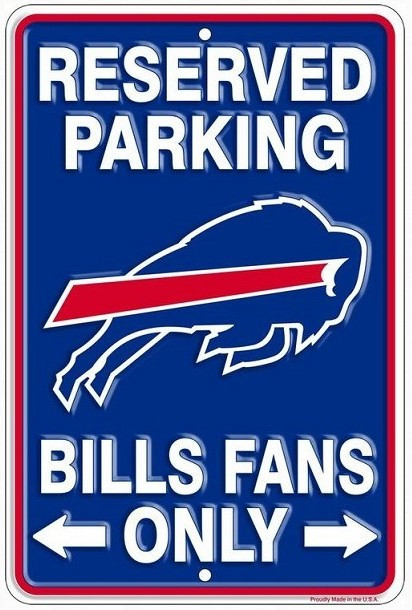 Buffalo Bills Fan Parking Only Sign, 8in. x 12in.
