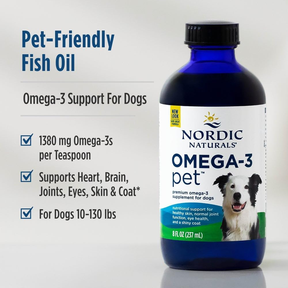 Nordic Naturals Omega-3 Pet Fish Oil for Dogs, Unflavored, 8 oz.