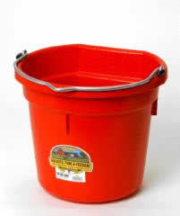 Duraflex 20 Quart, Red Flat Back Bucket - CountryMax