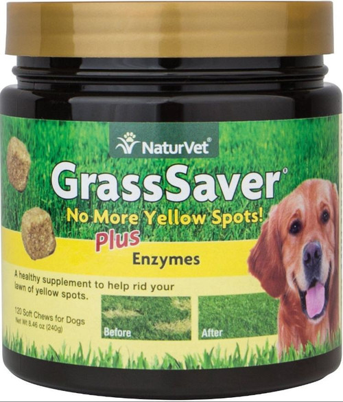 NaturVet GrassSaver Soft Chews Plus Enzymes For Dogs, 120 Count ...