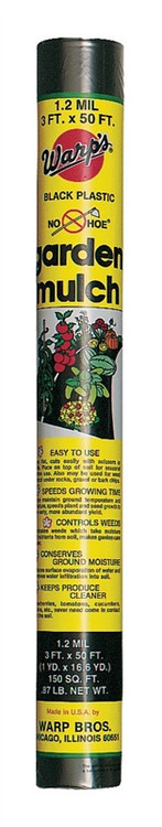 Warp's No hoe Lightweight Garden Mulch, Sun-Resistant Black - CountryMax
