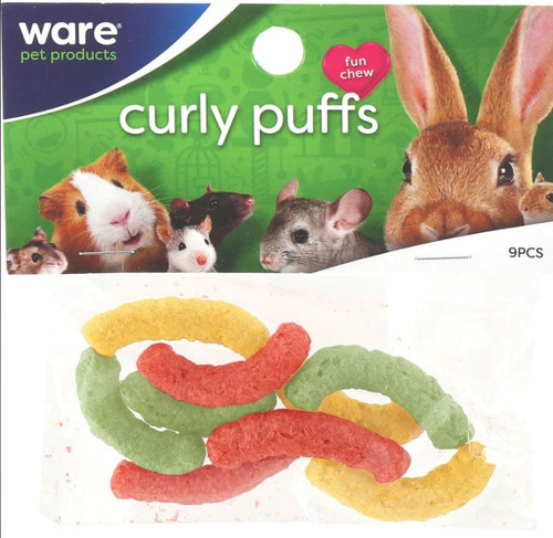 Ware Critter Small Animal Multi Color Curly Puffs Chews