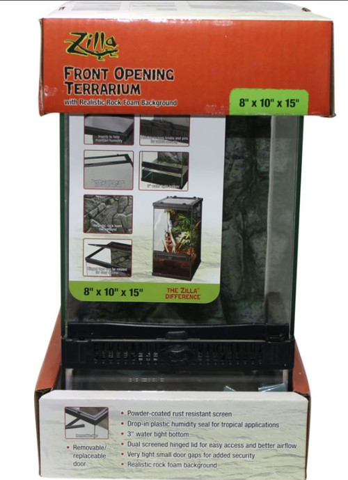Zilla Front Opening Terrarium, 8x10x15"