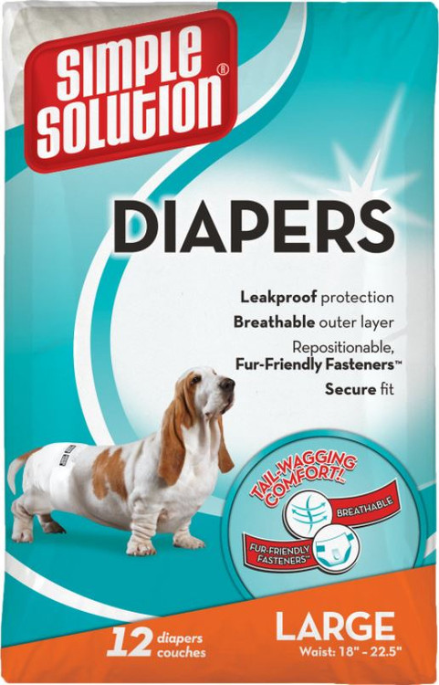 Simple Solutions Original Disposable Dog Diapers, Large, 12 Pk.