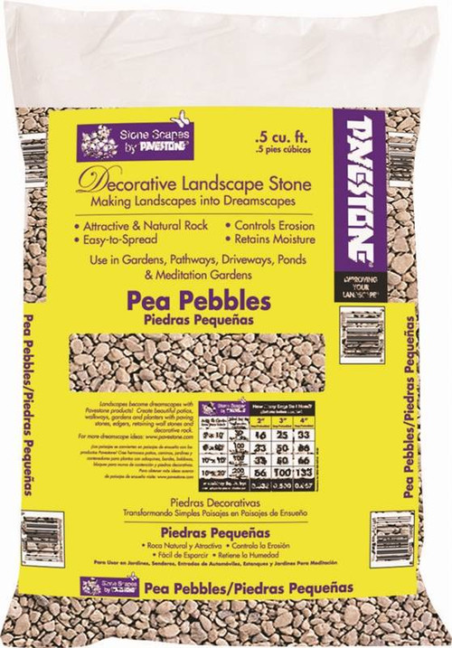 Pavestone Pea Pebbles Decorative Landscape Stone, .5 Cu. Ft. Bag