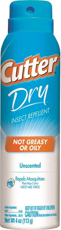 Cutter Dry Insect Repellent, 4 oz. Aerosol Can