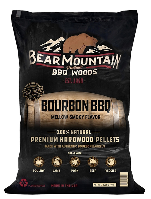 Bear Mountain Craft Blend Bourbon BBQ Wood Pellets, 20lbs