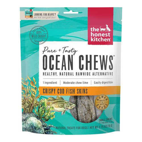 The Honest Kitchen Ocean Chews Crispy Cod Fish Skins Dog Chews