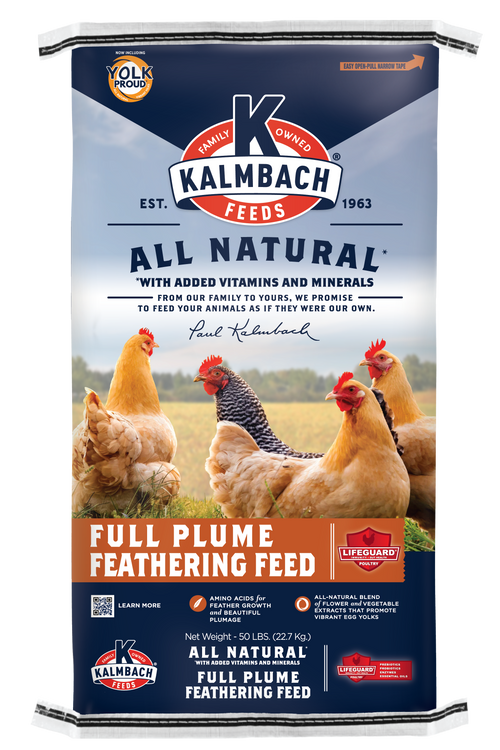 Kalmbach Full Plume Feathering Mini Pellet Chicken Feed, 50lbs