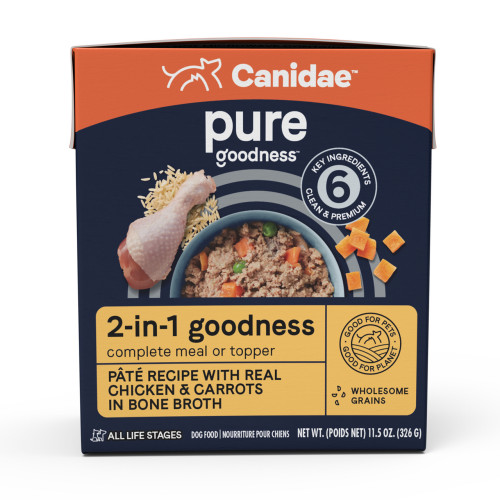 Canidae PURE 2-in-1 Goodness Real Chicken & Carrots in Bone Broth Pate ...
