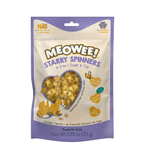 Meowee! Starry Spinners 2-in-1 Chicken & Catnip Flavored Cat Treats
