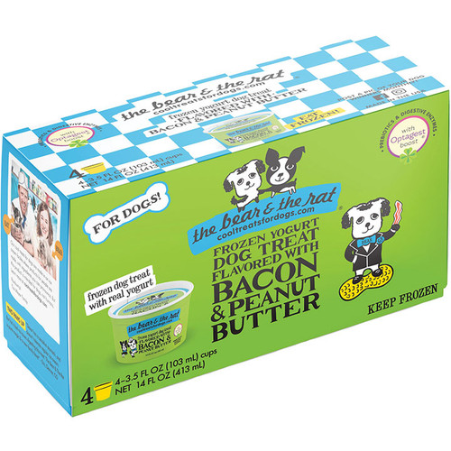 The Bear & The Rat Frozen Yogurt Dog Treat Peanut Butter and Bacon 4-Pack