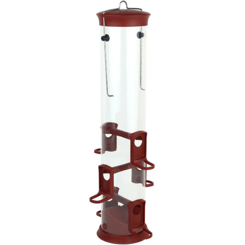 Nature's Way Large Red Plastic Tube Bird Feeder