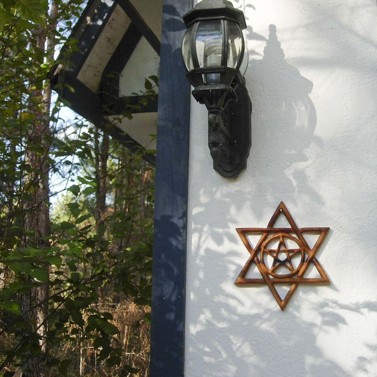 Kabbalistic Star Wood Carving Celtic Pentacle Star of David Knot Jewish ...