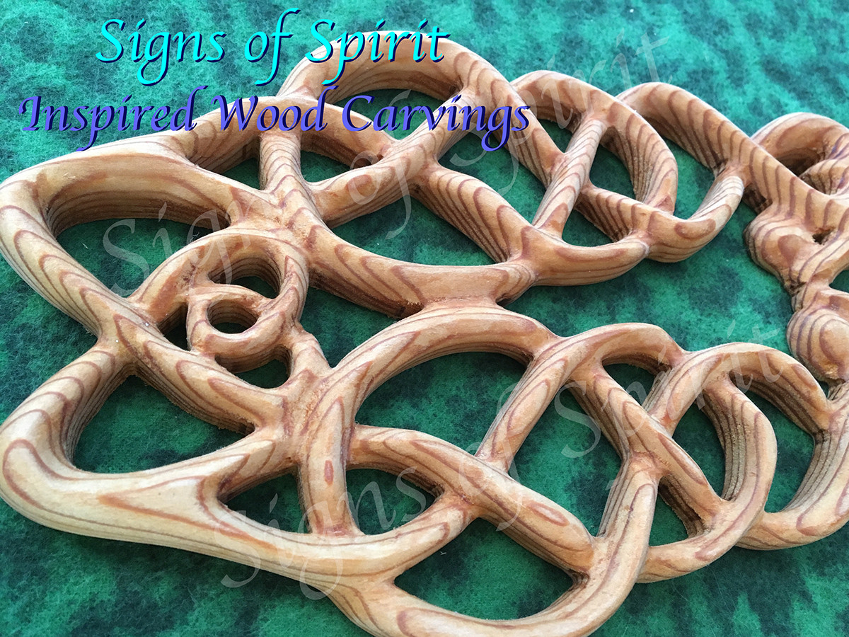 Cat Love Knot in Miniature-Wood Carved Celtic Style-Anti CoDependency ...