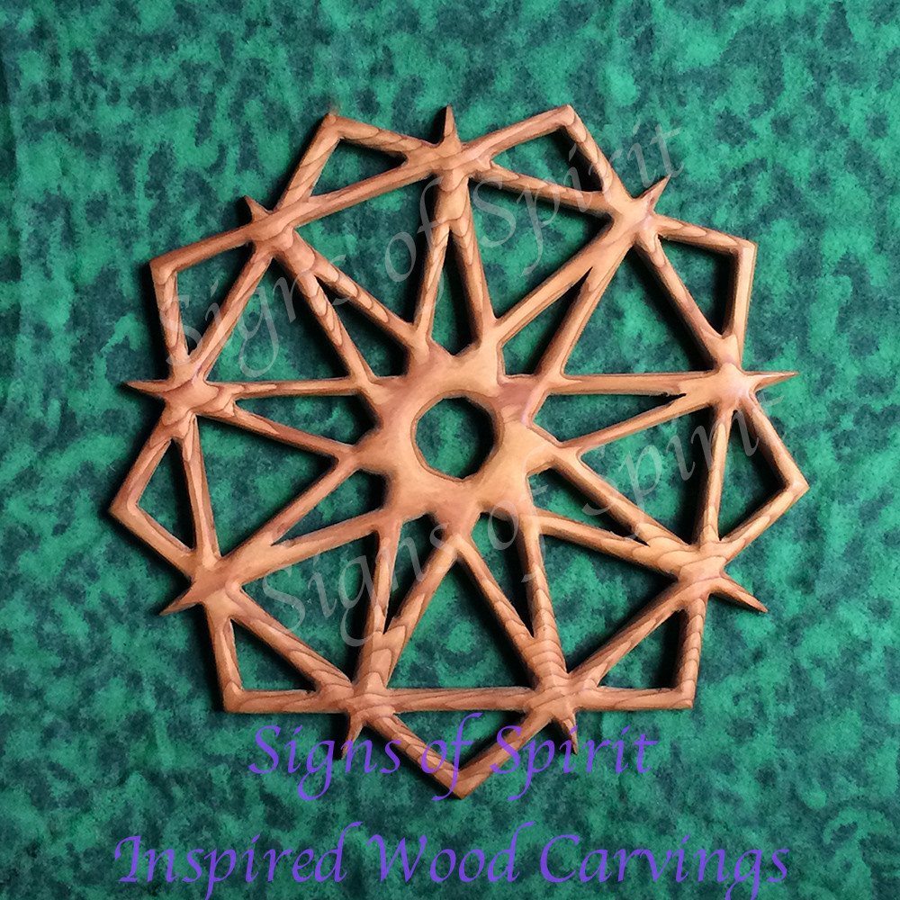 Baha'i Symbol of Faith-Double Nine-Pointed Star Lacy Version-Enneagram ...