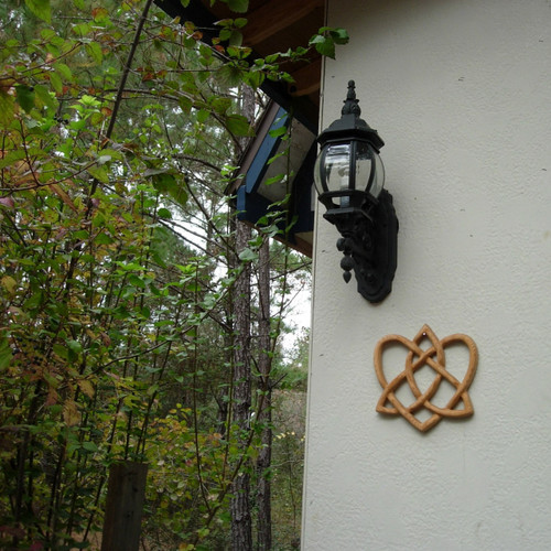 Trinity Love Knot Heart-Shaped Celtic Wood Carving - Irish Love Knot ...