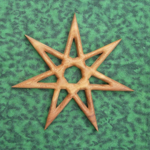 Fairy Star of Enchantment Wood Carving Seven Pointed Elven Star Tarot ...