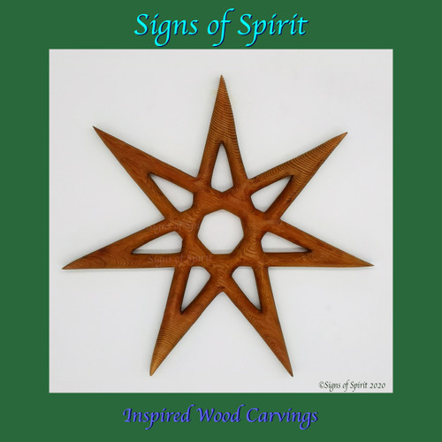 Fairy Star of Enchantment Wood Carving Seven Pointed Elven Star Tarot ...
