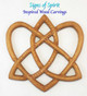 Trinity Love Knot Heart-Shaped Celtic Wood Carving - Irish Love Knot ...