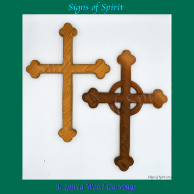Cloverleaf Celtic Cross-Wood Carved Budded Cross, Apostles Cross ...